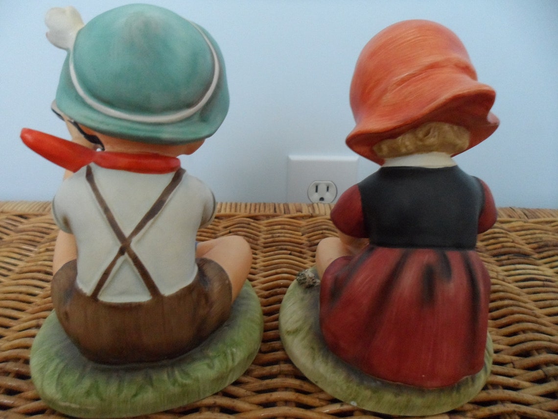 A Boy and a Girl Hand Painted Figurine Japan 5 Tall - Etsy