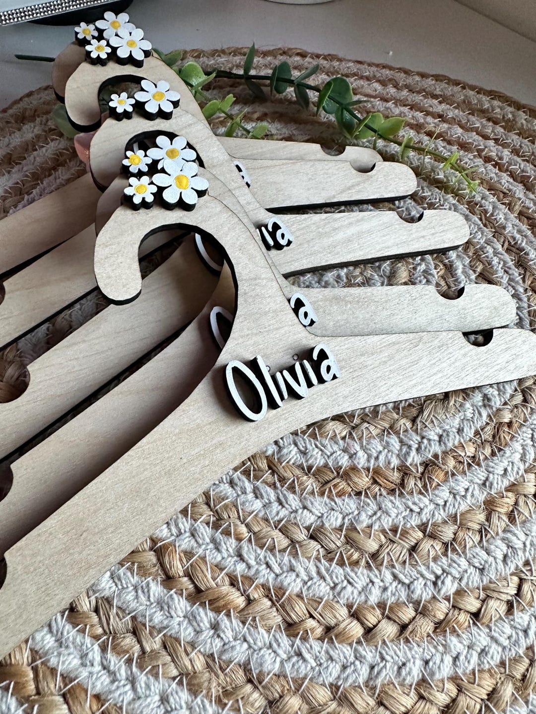 Personalized Baby Hanger: Custom Name & Daisy Wooden Nursery Decor - Etsy