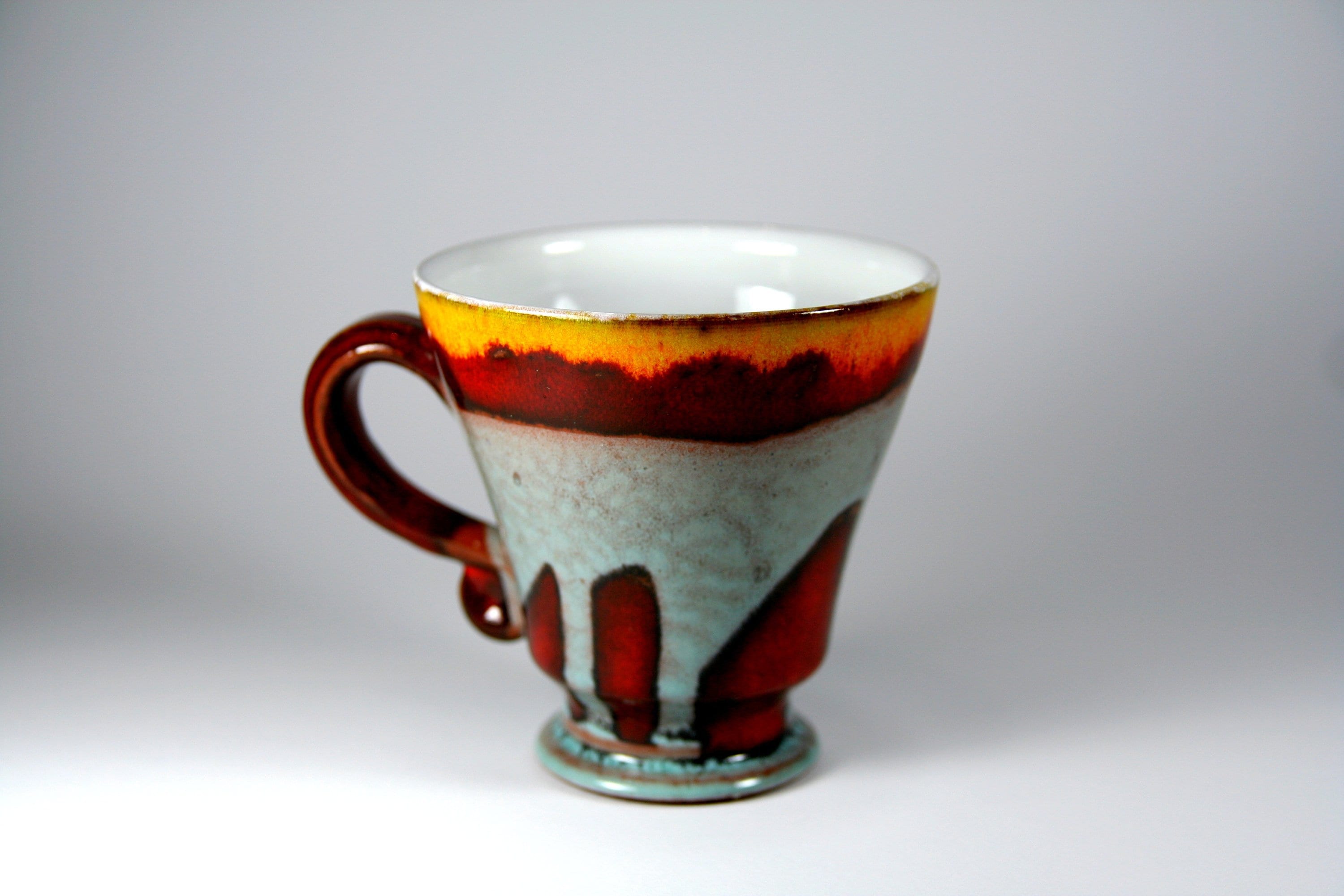 Pottery coffee mug Ceramic rustic mug with drippy glaze | Etsy