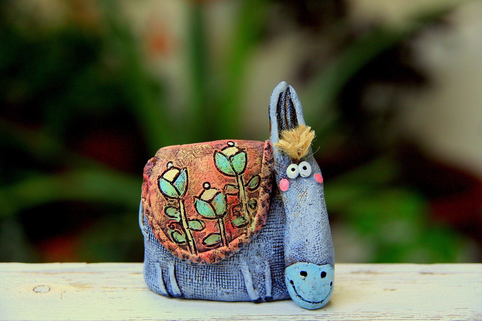 Ceramic Donkey Figurine Pottery Donkey Burro Donkey | Etsy