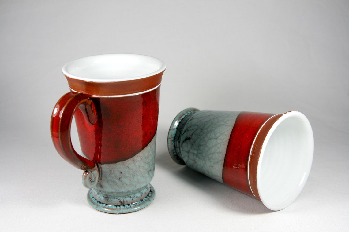 Ceramics and Pottery Coffee Mug Red Tea Mug Unique Ceramic - Etsy