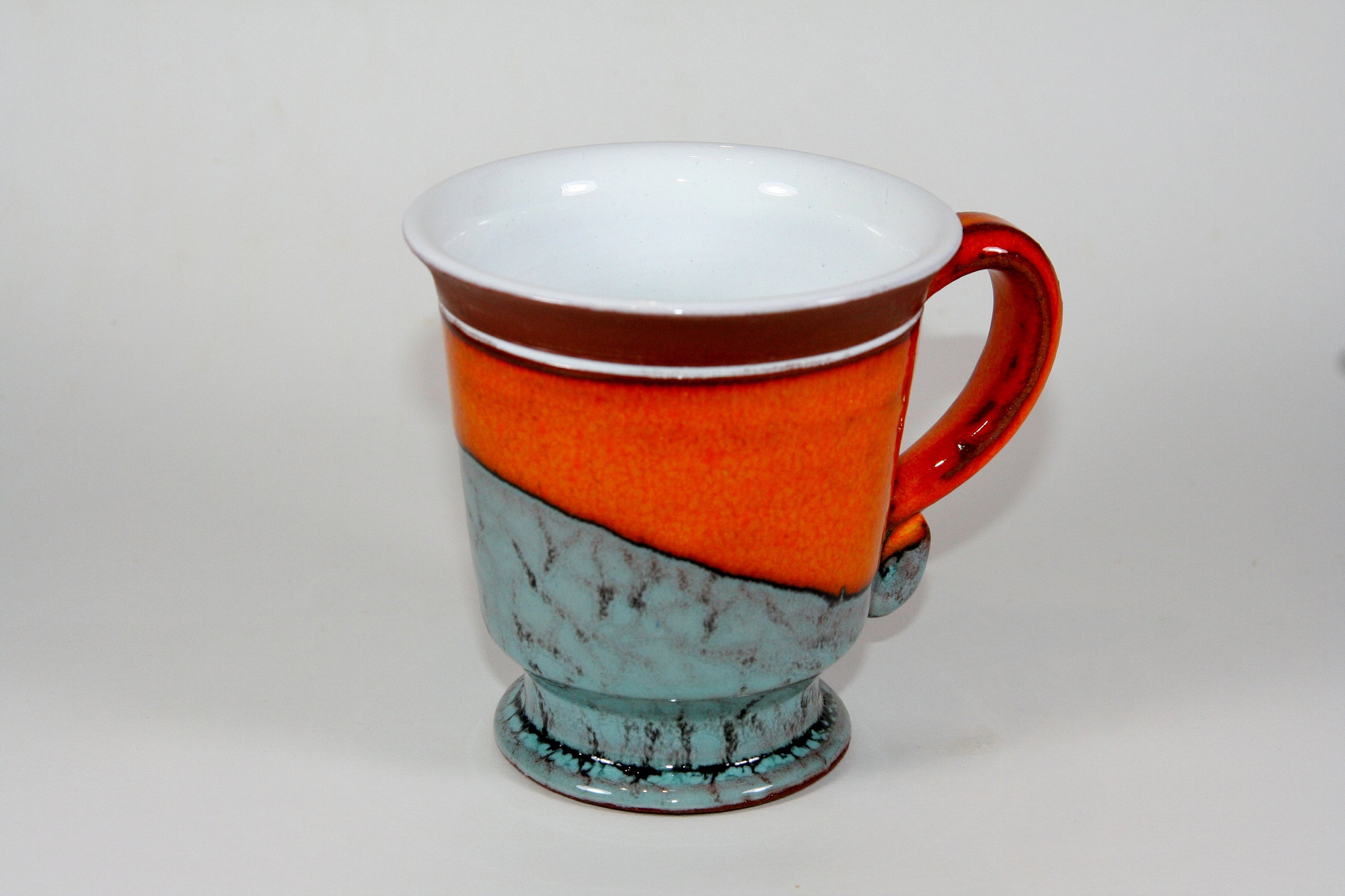 Unique Wheel Thrown Mug Raku mug Christmas gift for her | Etsy