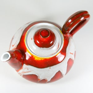 Red Ceramic Teapot, Handmade Pottery Tea Kettle, Clay Tea Pot, Artistic ...