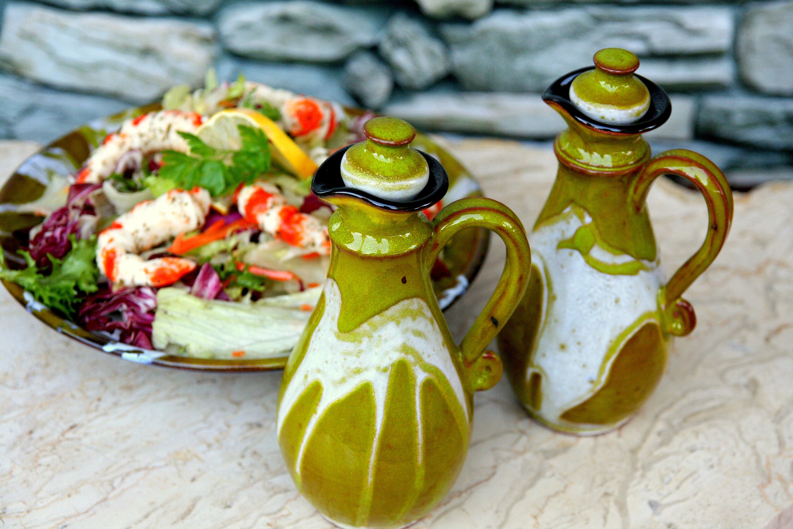 Condiment Set Salt and Pepper & Oil and Vinegar Set Oil - Etsy UK