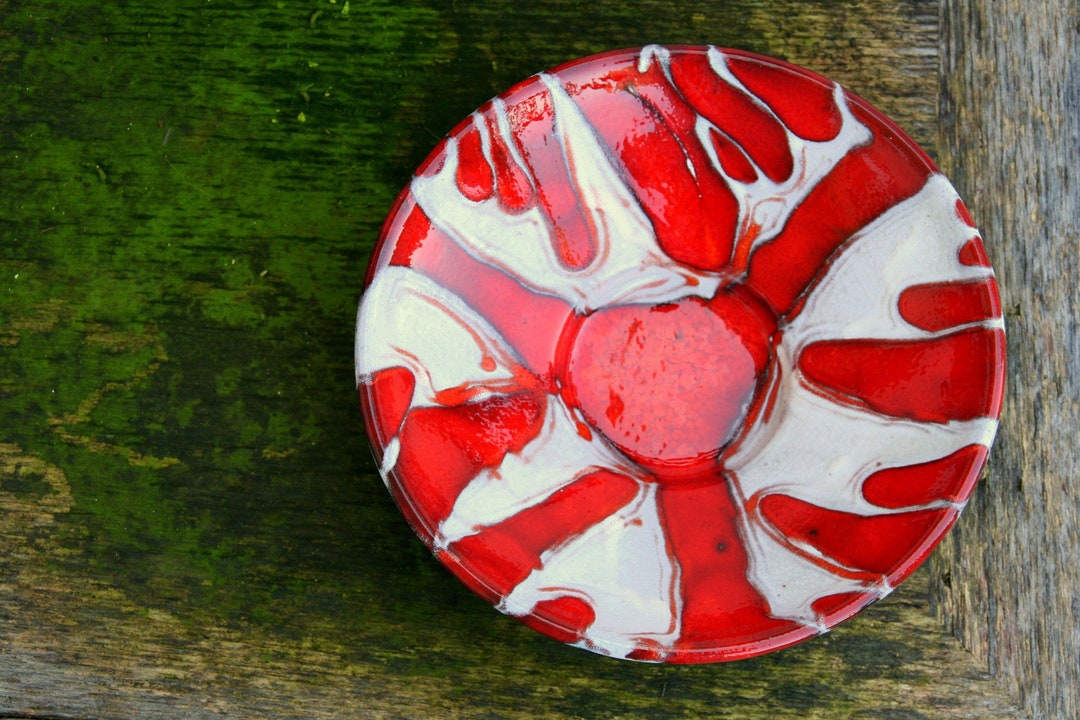Wall Hanging Red Ceramic Plate, Pottery Plate, Unique Home Decor ...