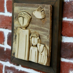 Ceramic Family Sculpture, Ceramic Wall Hanging, Gift From Daughter ...
