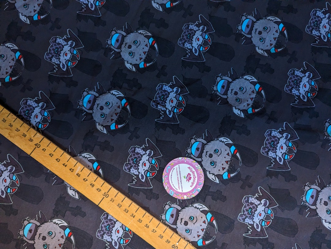 Dark Matter Design Little Demon Custom Cotton Lycra Print Fabric ...