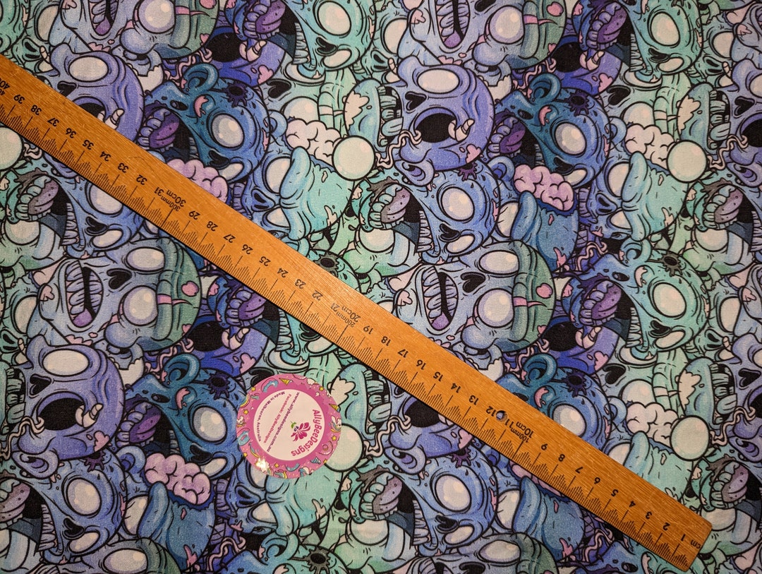 Inspired Blue Colour Theme Zombie- Custom Cotton Lycra Print - Fabric ...