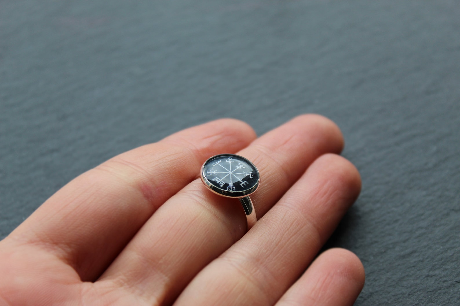Vegvísir adjustable ring Icelandic magical stave Norse | Etsy