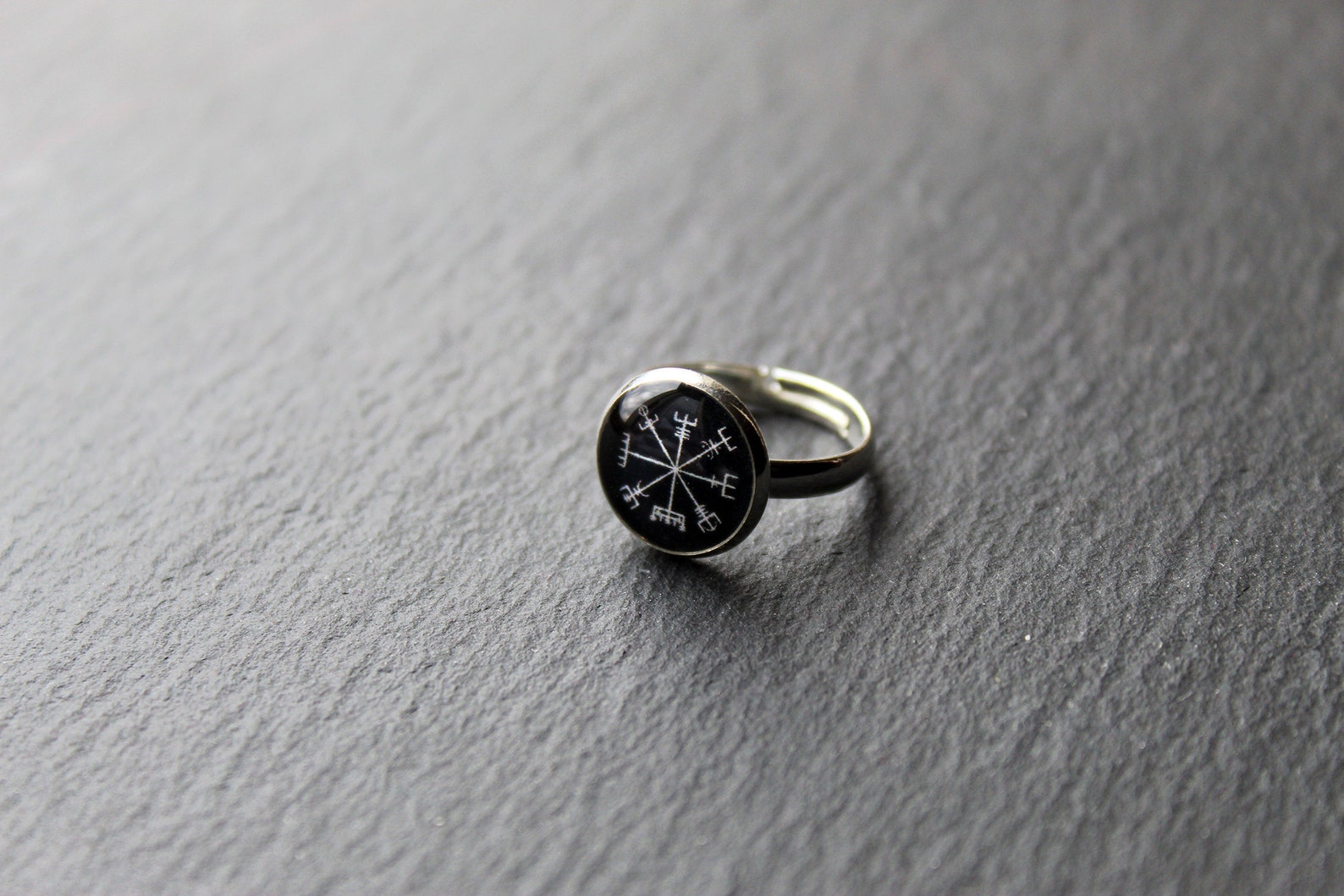 Vegvísir adjustable ring Icelandic magical stave Norse | Etsy