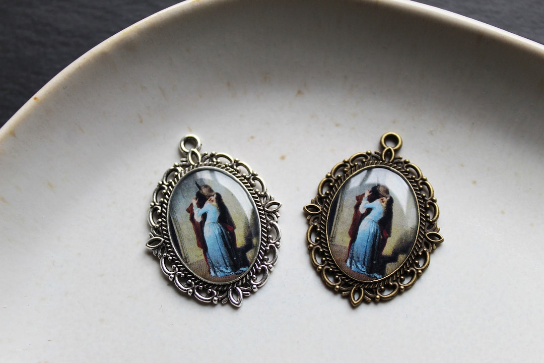 The Kiss by Francesco Hayez Pendant, Il Bacio Cameo, Romanticism ...