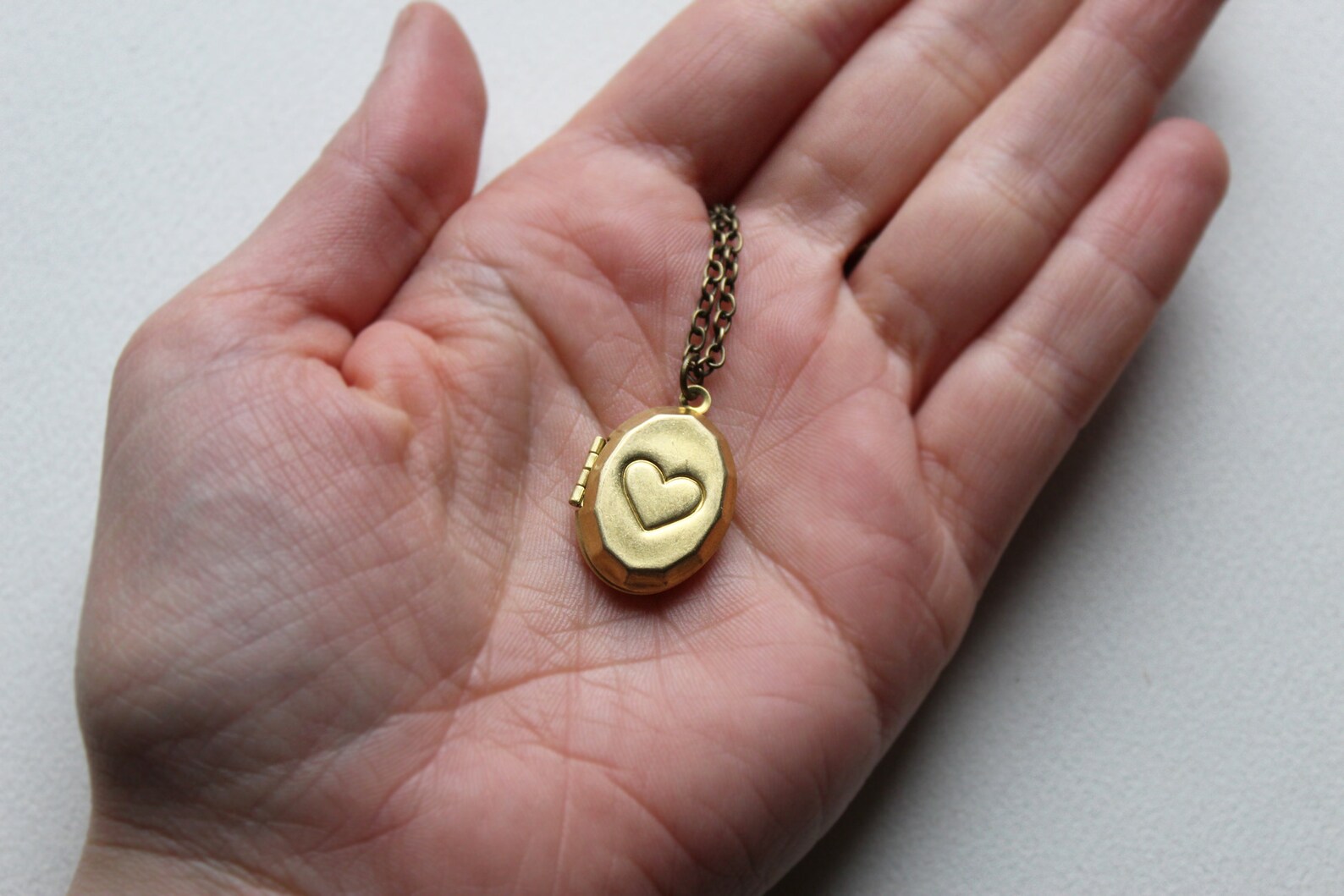 Stamped Heart Locket Pendant Custom Secret Message Necklace | Etsy