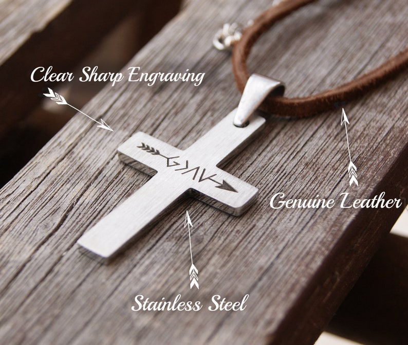 Cross Necklace for Men Personalized Communion Gift Christian - Etsy