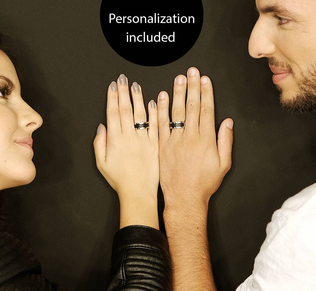 Matching Promise Rings Couple Gift Couple Rings Set of 2 Promise Rings ...