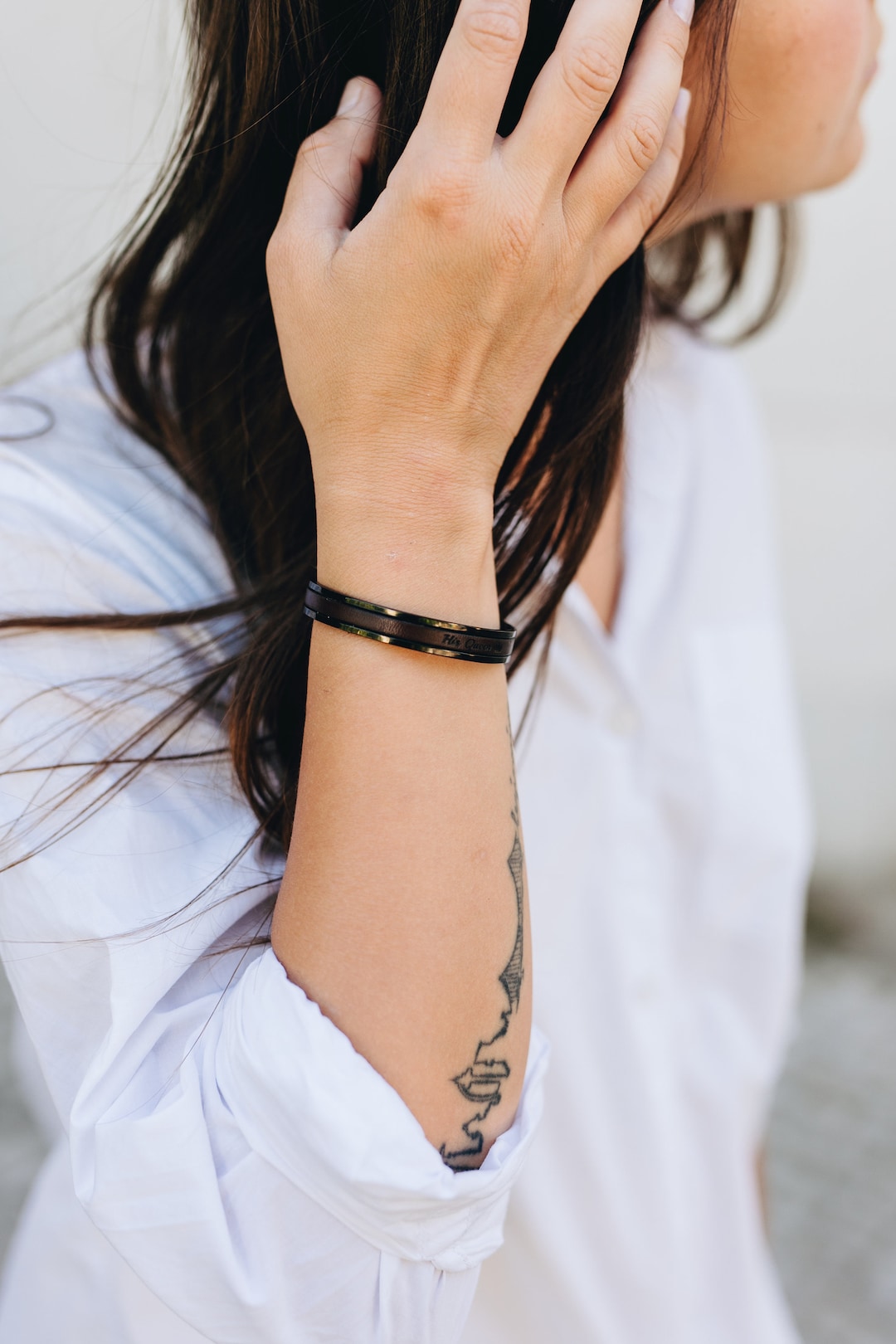 Goth Bracelet, Goth Gift, Black Stainless Steel Cuff Bracelet ...