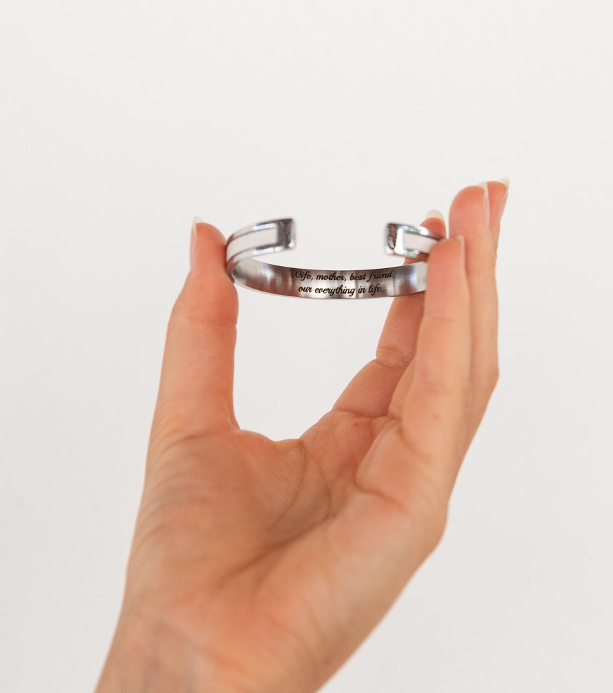 Inspirational Bracelet Personalized Message Leather Bracelet | Etsy