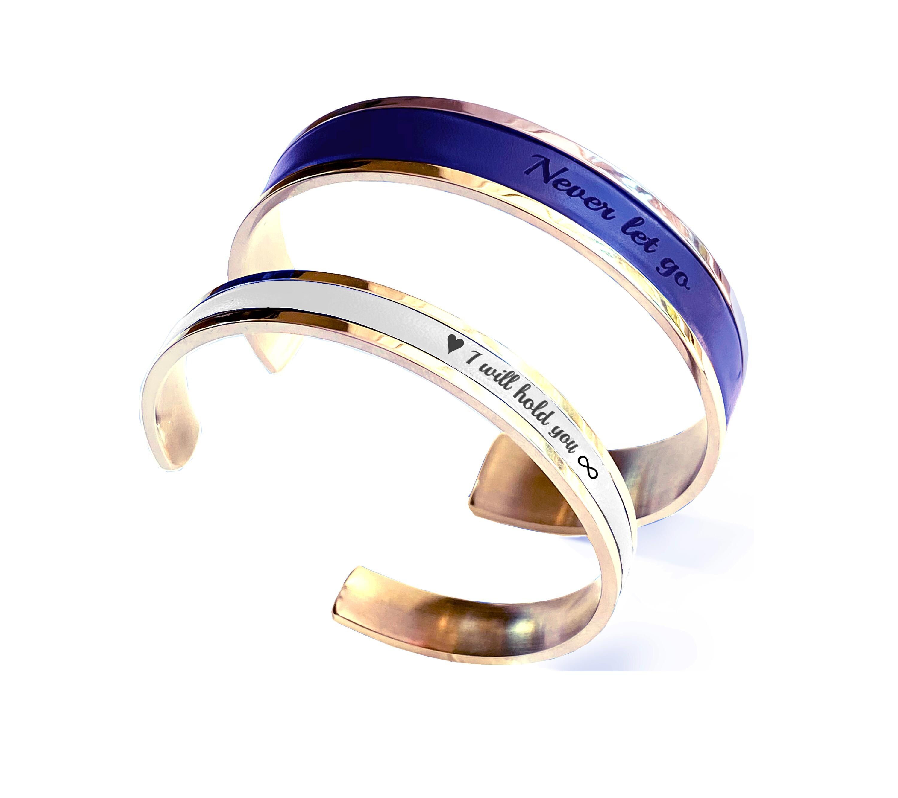 10 Year Anniversary Gift for Couple, Matching Bracelets, Personalized ...