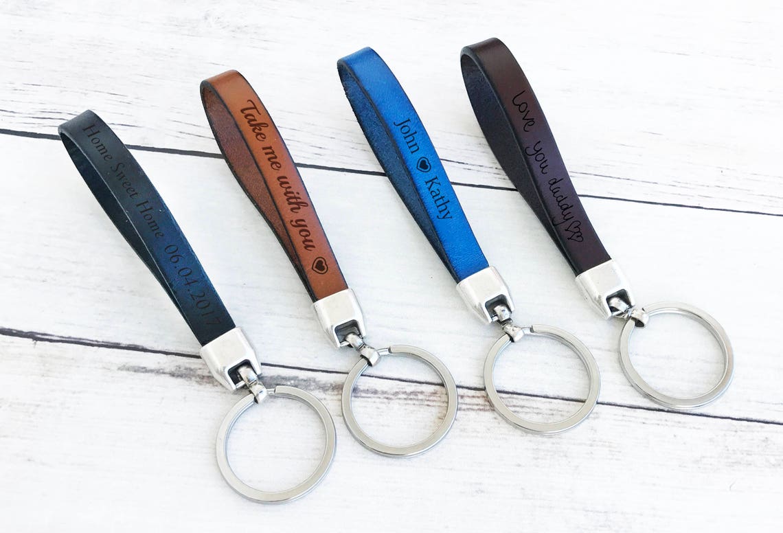 Personalized Keychain for Men Custom Leather Key chain | Etsy