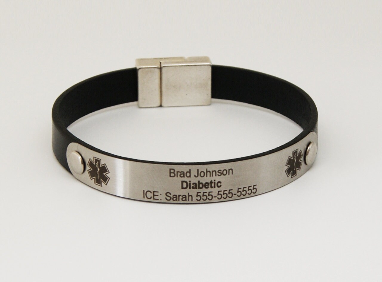 Running ID Bracelet Medical ID Bracelet Personalized Engraving - Etsy ...