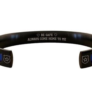 Police Officer Gifts Thin Blue Line Bracelet Black Blue Personalized ...