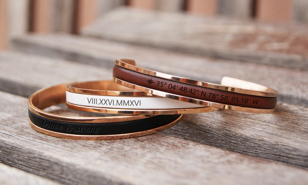 Coordinate Bracelet Custom Personalized Engraving - Etsy
