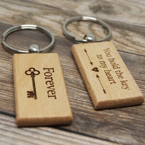 Couples Keychain Set Custom Matching Couples Keychains Anniversary Gift ...