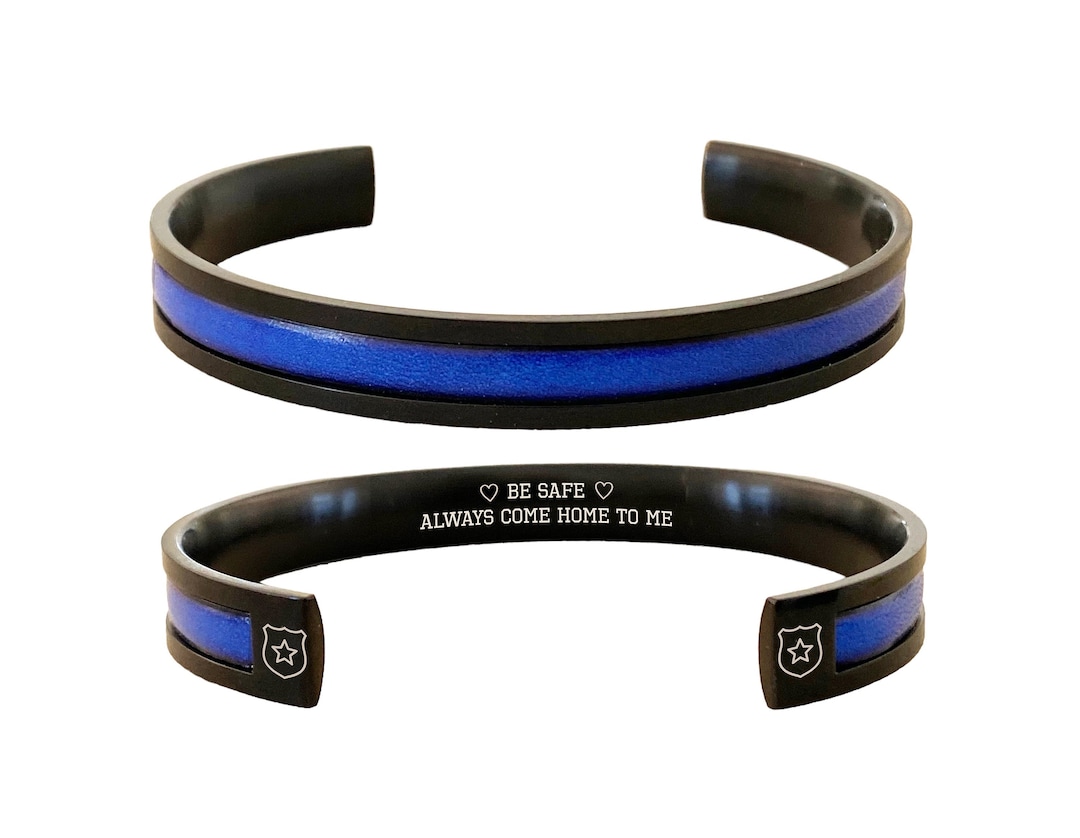 Thin Blue Line Bracelet, Police Dad Gift Idea for Fathers Day, Police ...