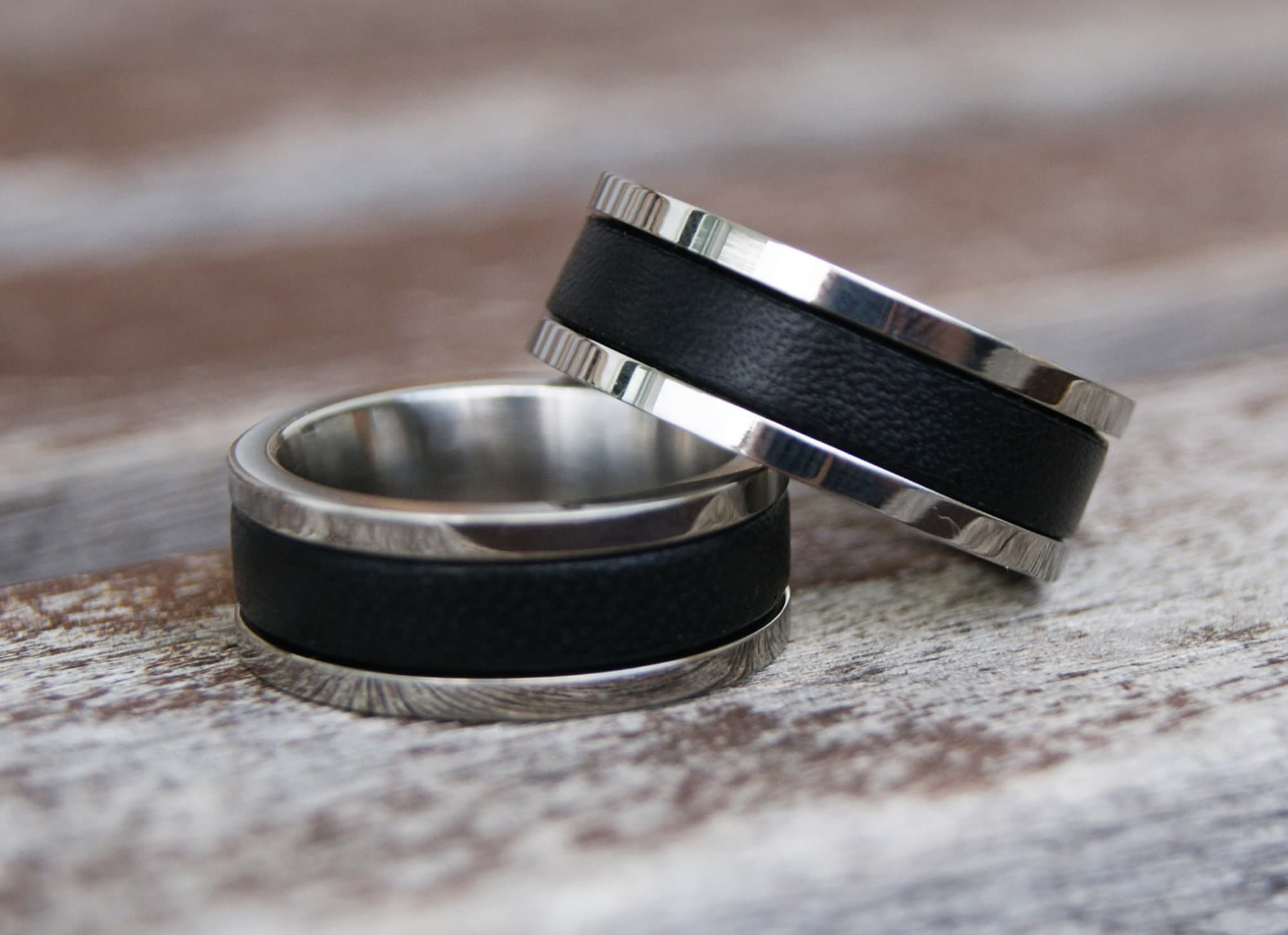 Personalized Matching Rings for Couple Set of 2 Chunky Rings | Etsy