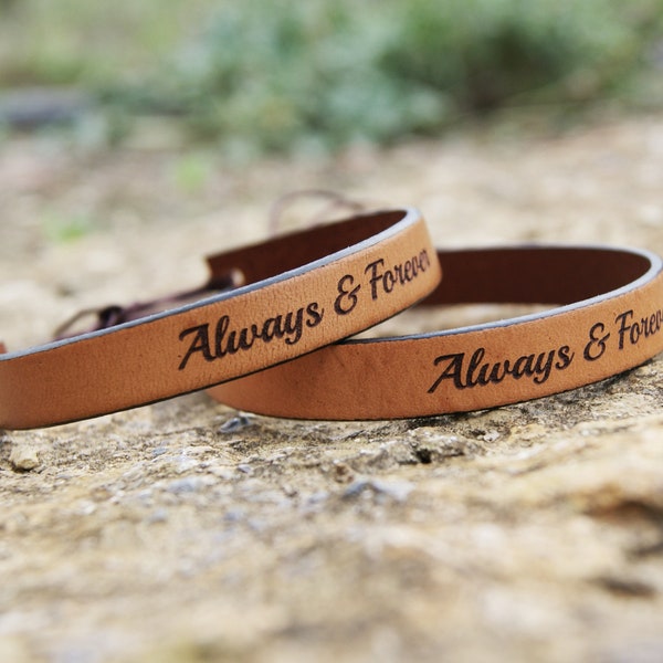 Leather His And Her Bracelet Etsy