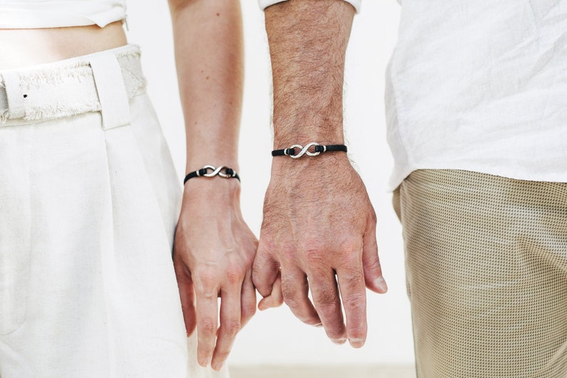 Couple Bracelets Infinity Symbol Couples Gift Personalized - Etsy
