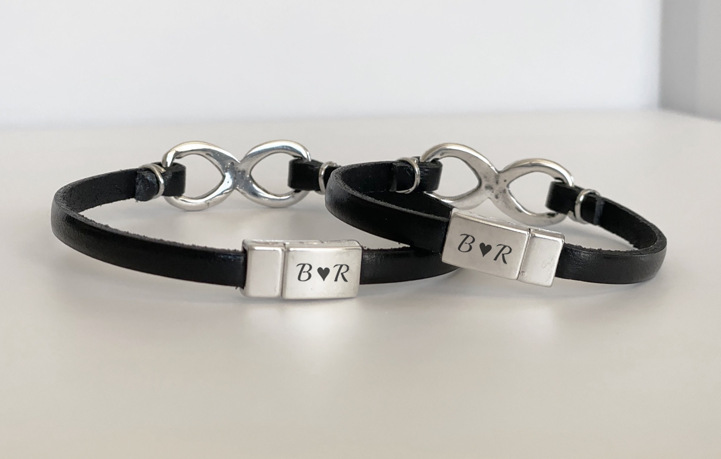 Couple Bracelets Infinity Symbol Couples Gift Personalized | Etsy