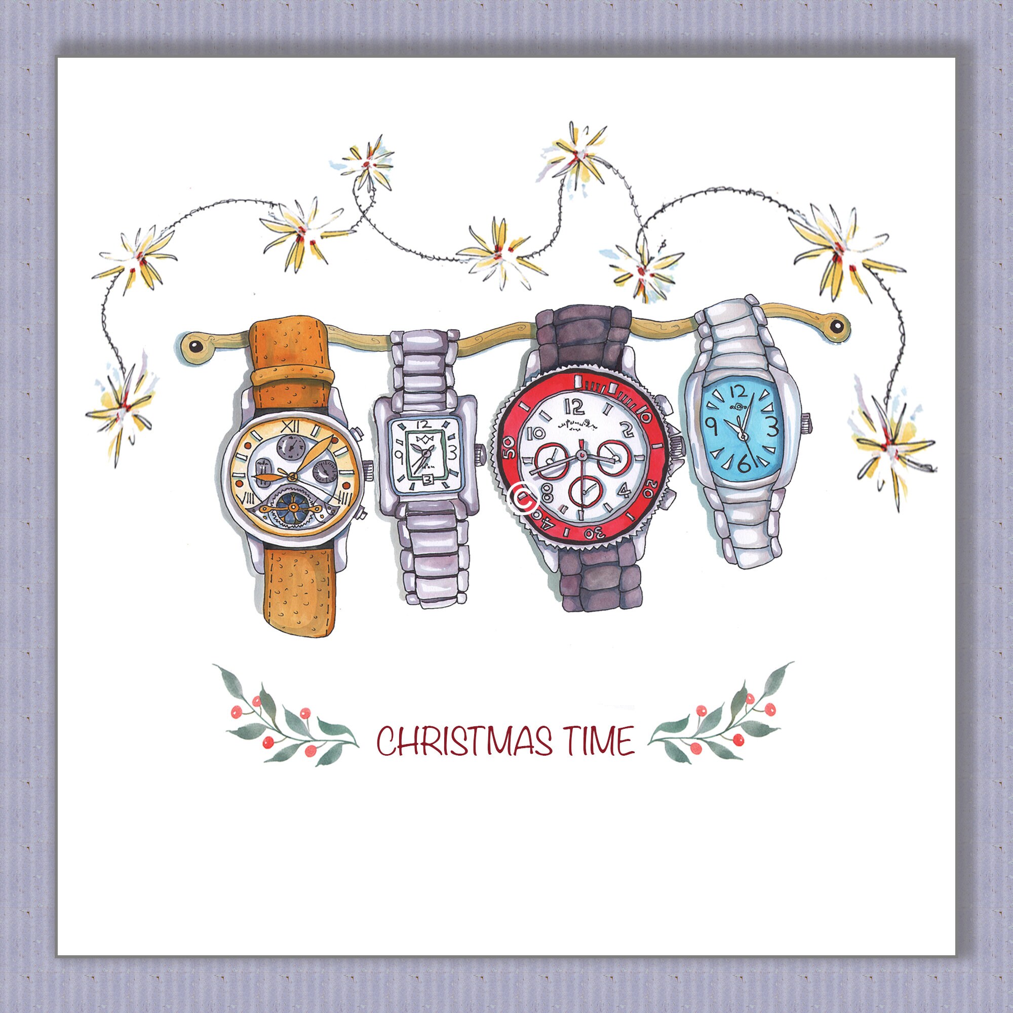 PK221 Christmas Watch Card .wonderful Card to Send With a Christmas ...