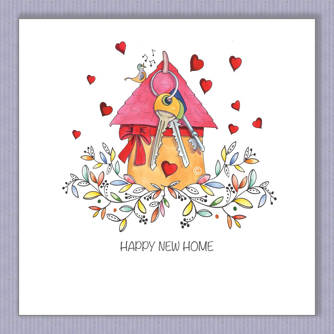 PK063 New House Keys Card. Delightful New Home Card ! Great for ...