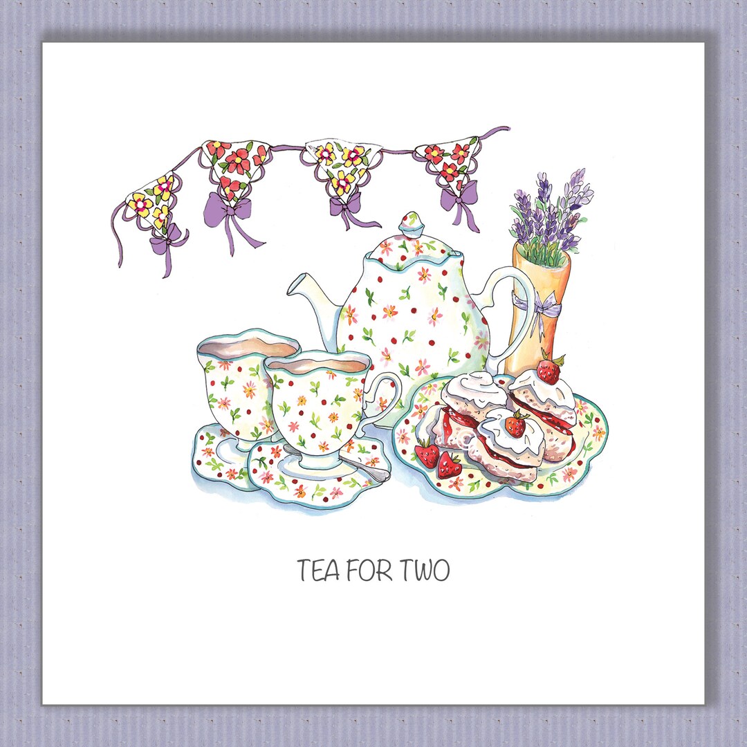 PK067. Afternoon Tea for Two Card! Personalise. Family Get Together ...