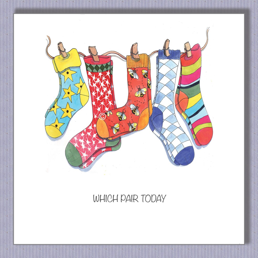 PK230 Colourful Socks Card. Super Card to Send to Those Who Love to ...