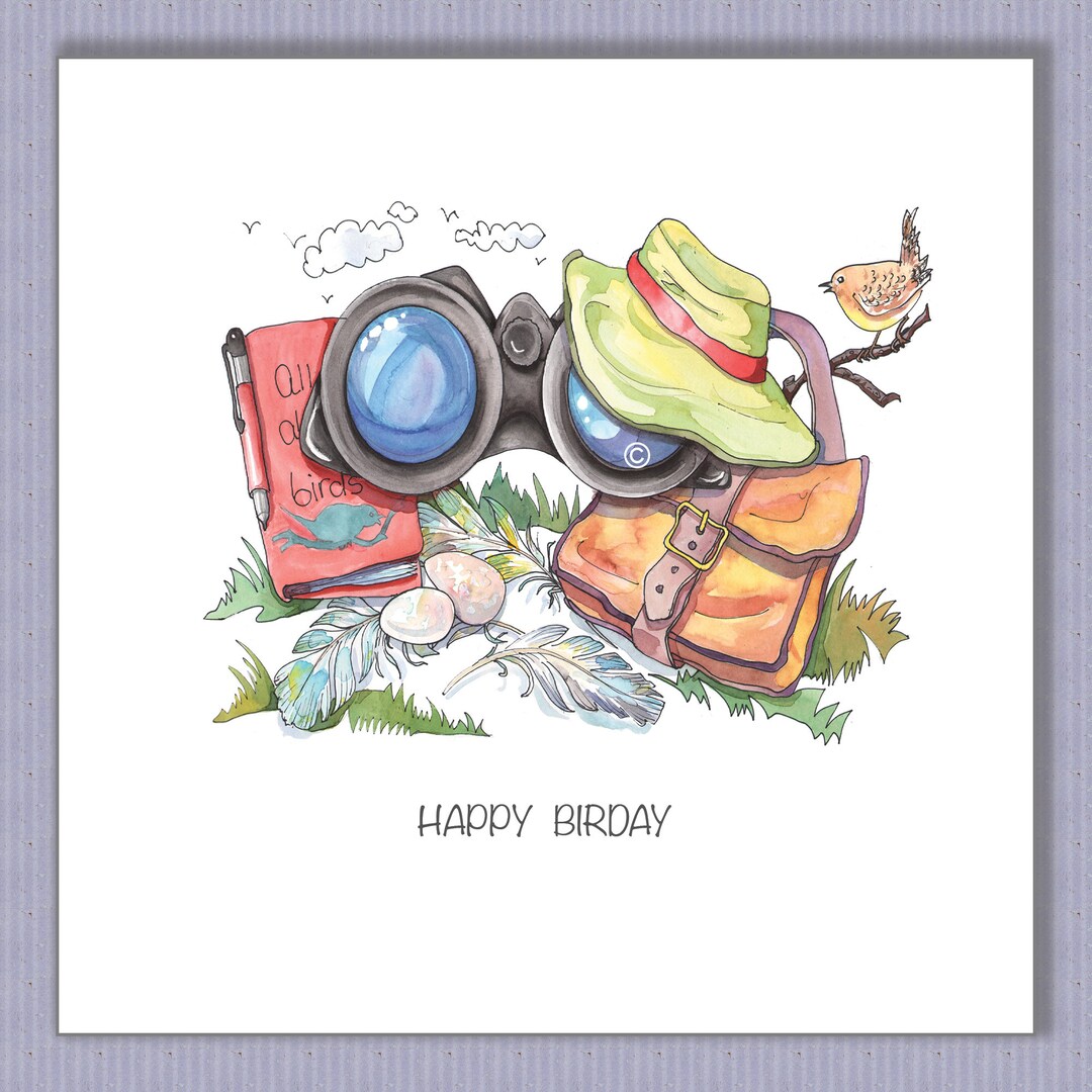 PK127 Bird Birthday Card. for Anyone Who Loves Bird Watching. Super ...