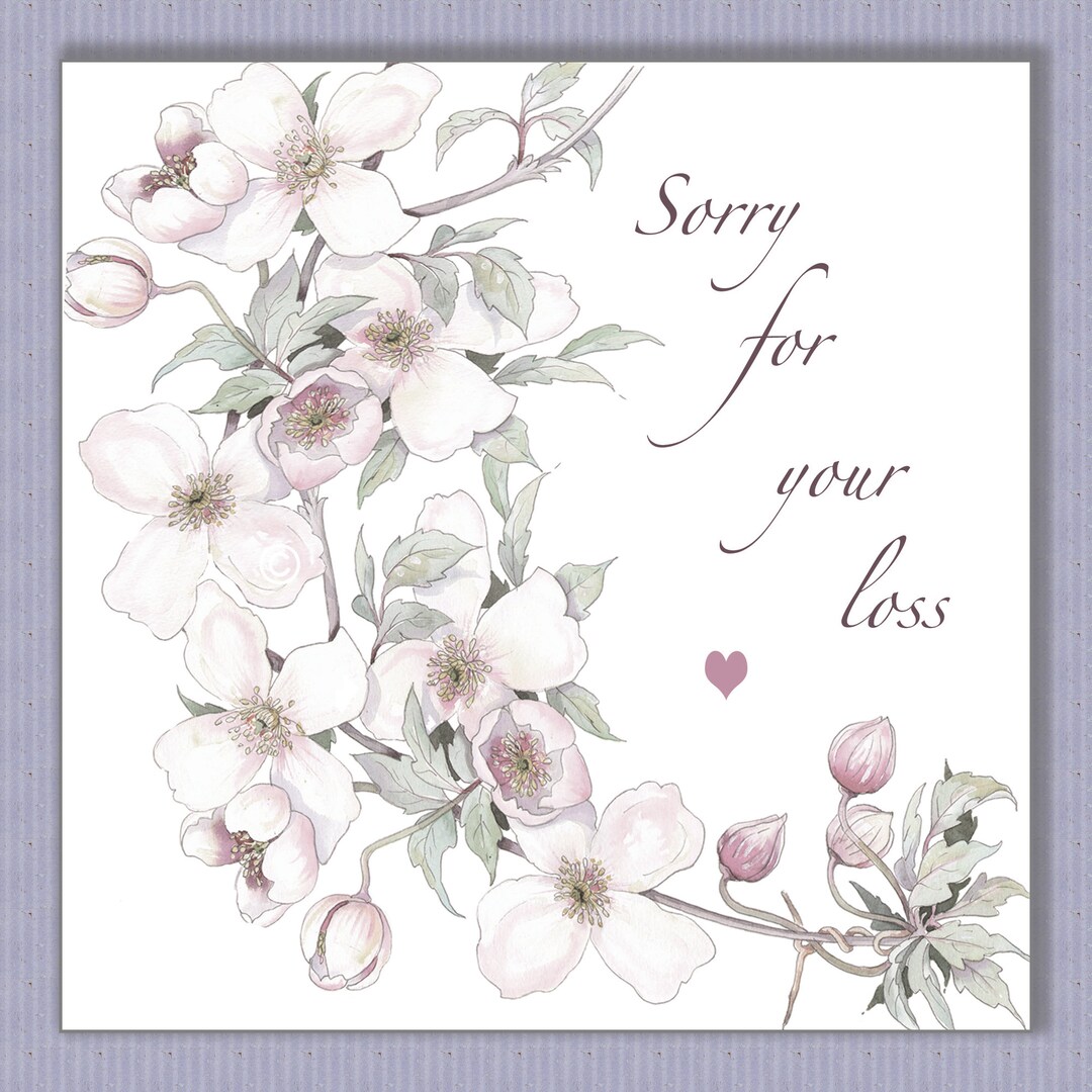 PK122 Bereavement/sympathy Card! Beautifully Watercolour Clematis With ...