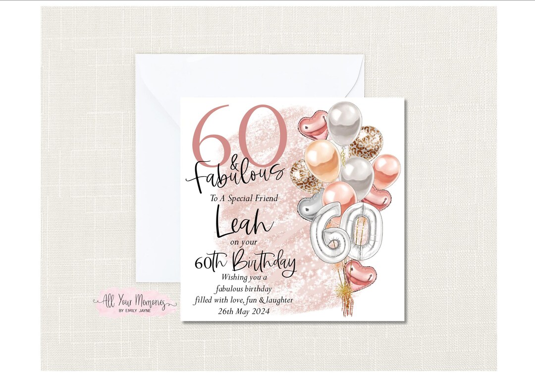 Personalised 60th Birthday Card Daughter Granddaughter Goddaughter ...