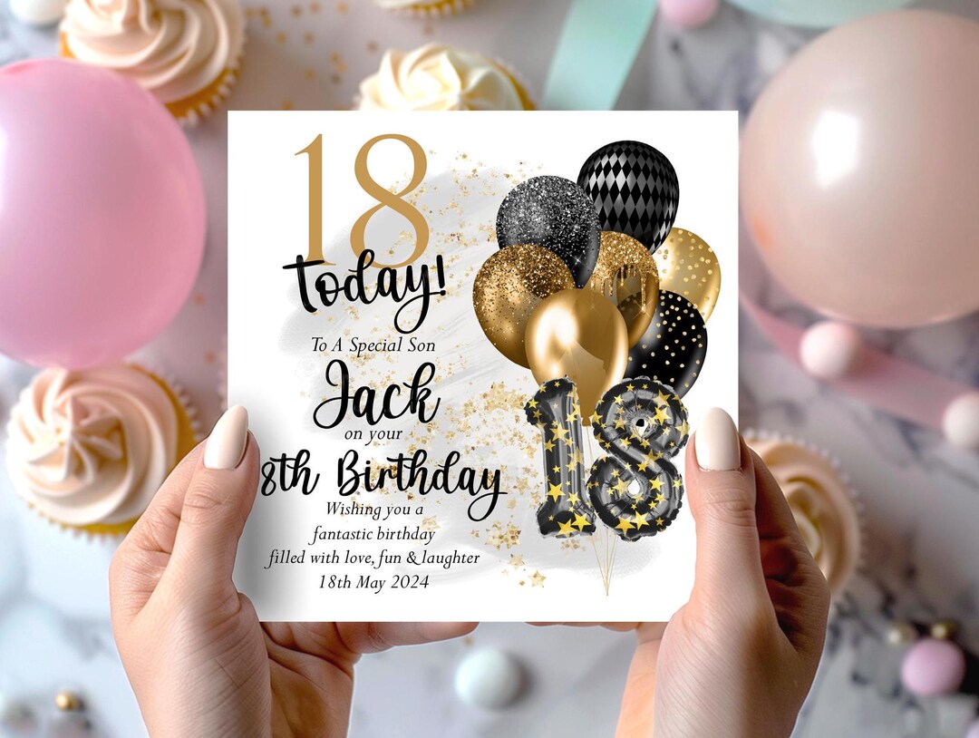 18th Birthday Card for Him, Personalised 18th Card, Son 18th Card ...