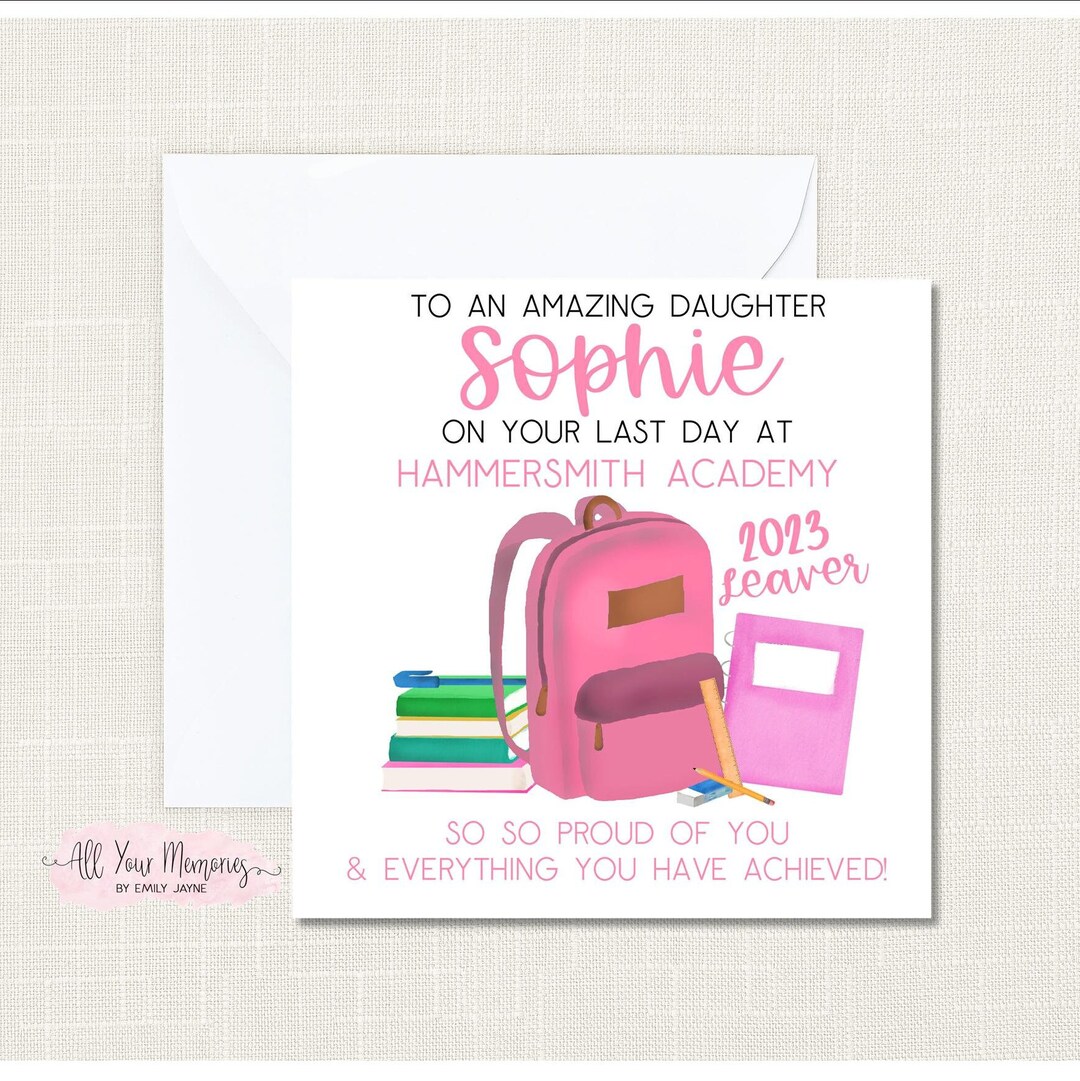Personalised School Leaver Card Last Day at School / College - Etsy UK