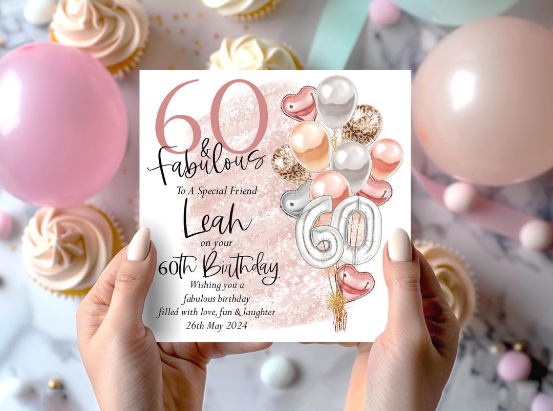 Personalised 60th Birthday Card - Daughter, Niece, Best Friend, Sister ...