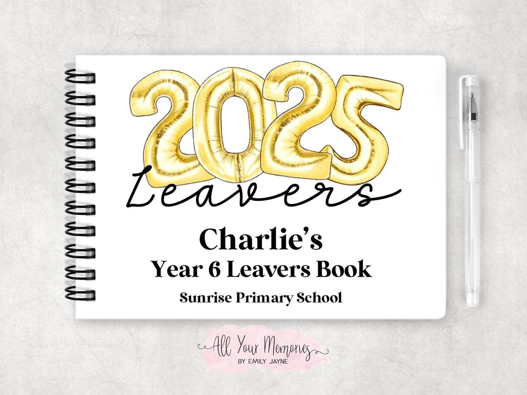 School Leavers Message Book, Personalised, A5 Book, Class of 2025, Year ...