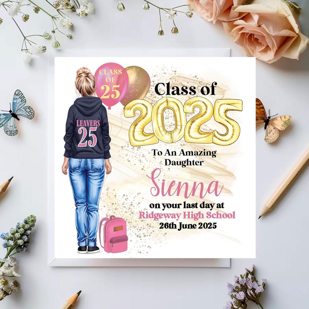 Personalised School Leaver Card, Last Day at Primary, Secondary School ...