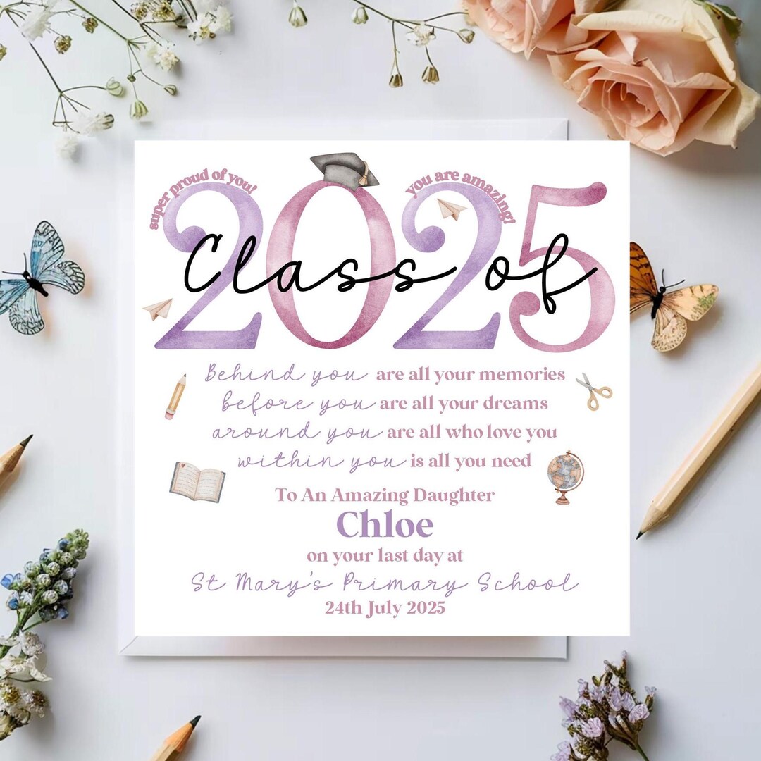 School Leaver Card, Class of 2025, Year 6 Leaver, Year 11 Leaver ...