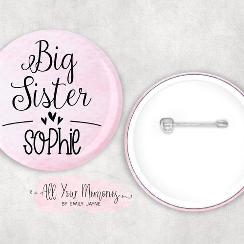Personalised New Baby Big Brother/sister Badge Card | Etsy