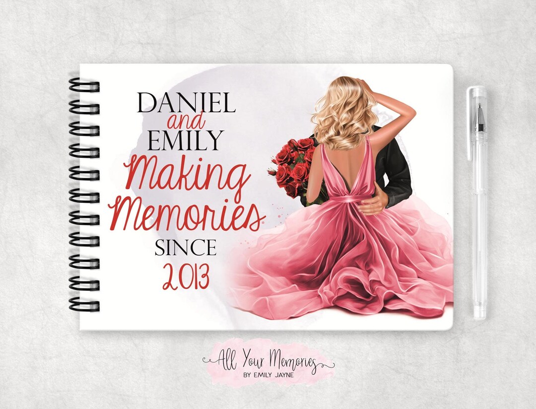 Personalised Couple Memory Scrap Photo Book - Anniversary Birthday Gift ...