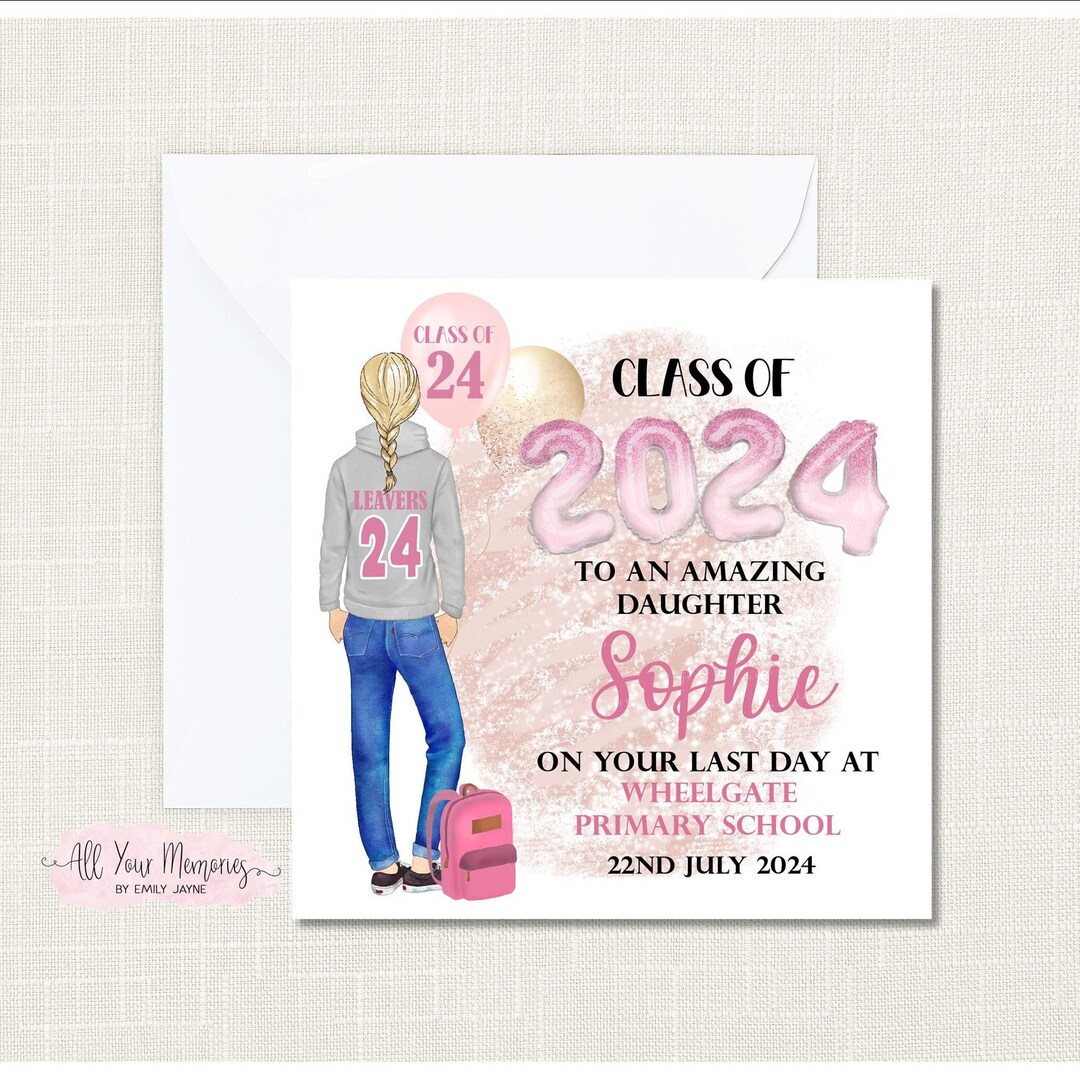 Personalised School Leaver Card Last Day at Primary Secondary School ...