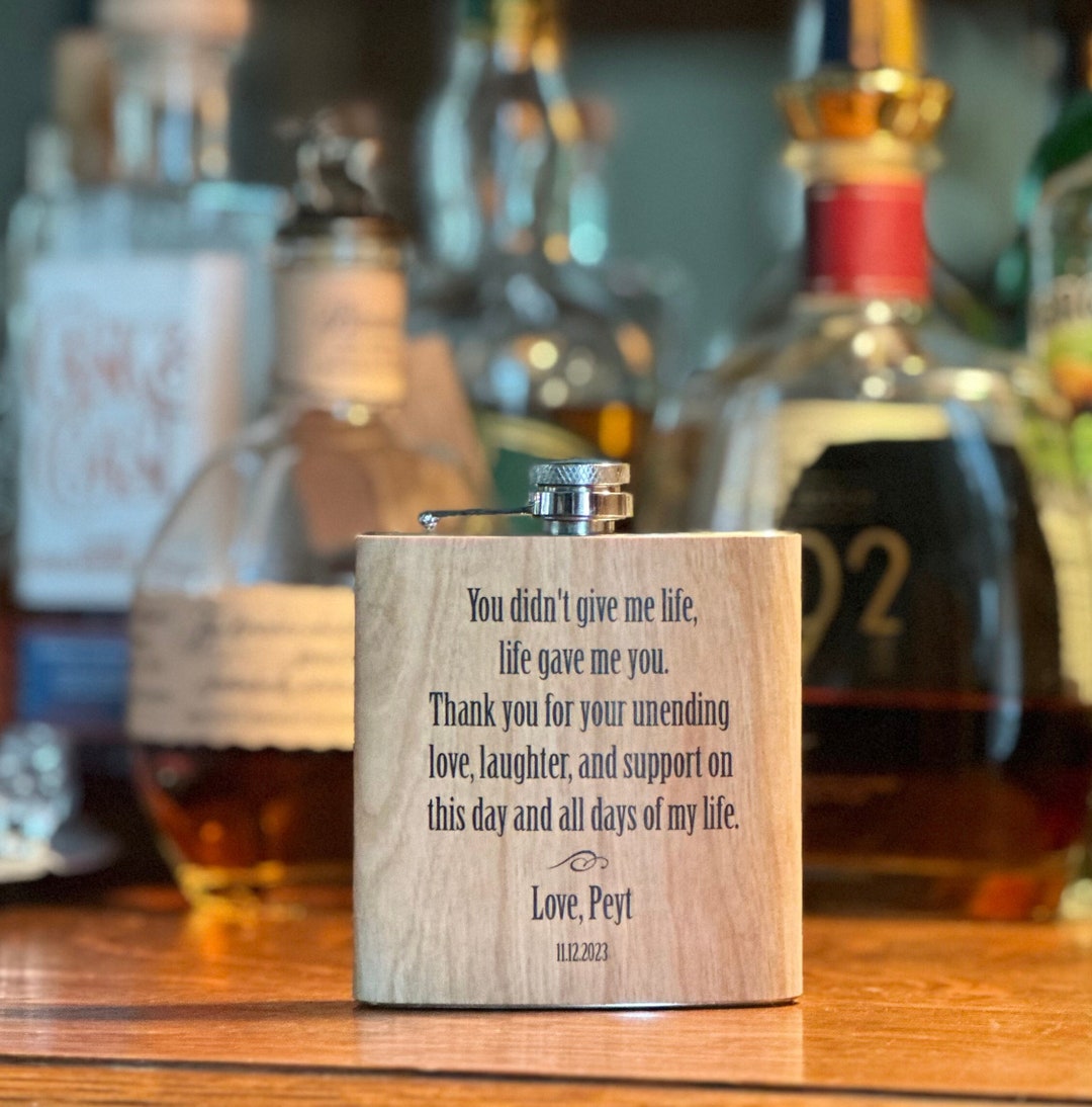 Step Father of the Bride Gift - Wooden Flask - Etsy
