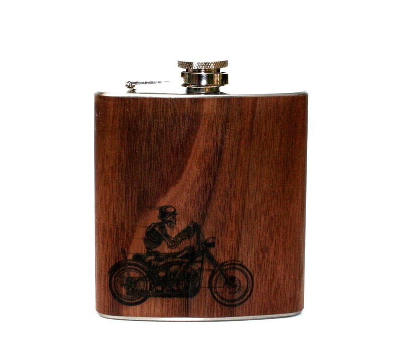 Wooden Biker Flask. Personalized. - Etsy