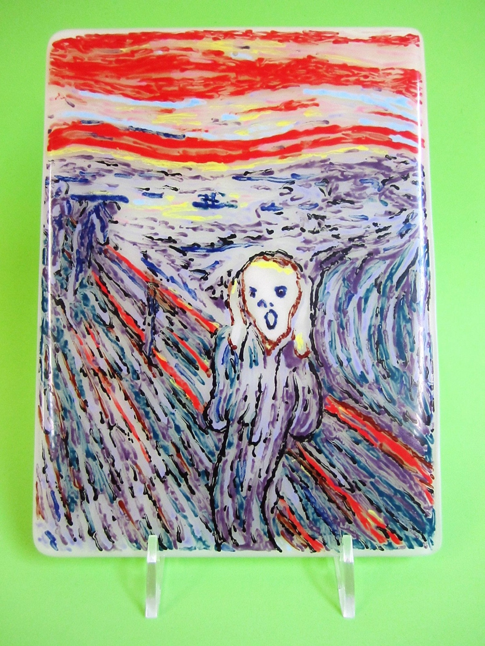 The Scream Fused Glass Art Panel - Etsy